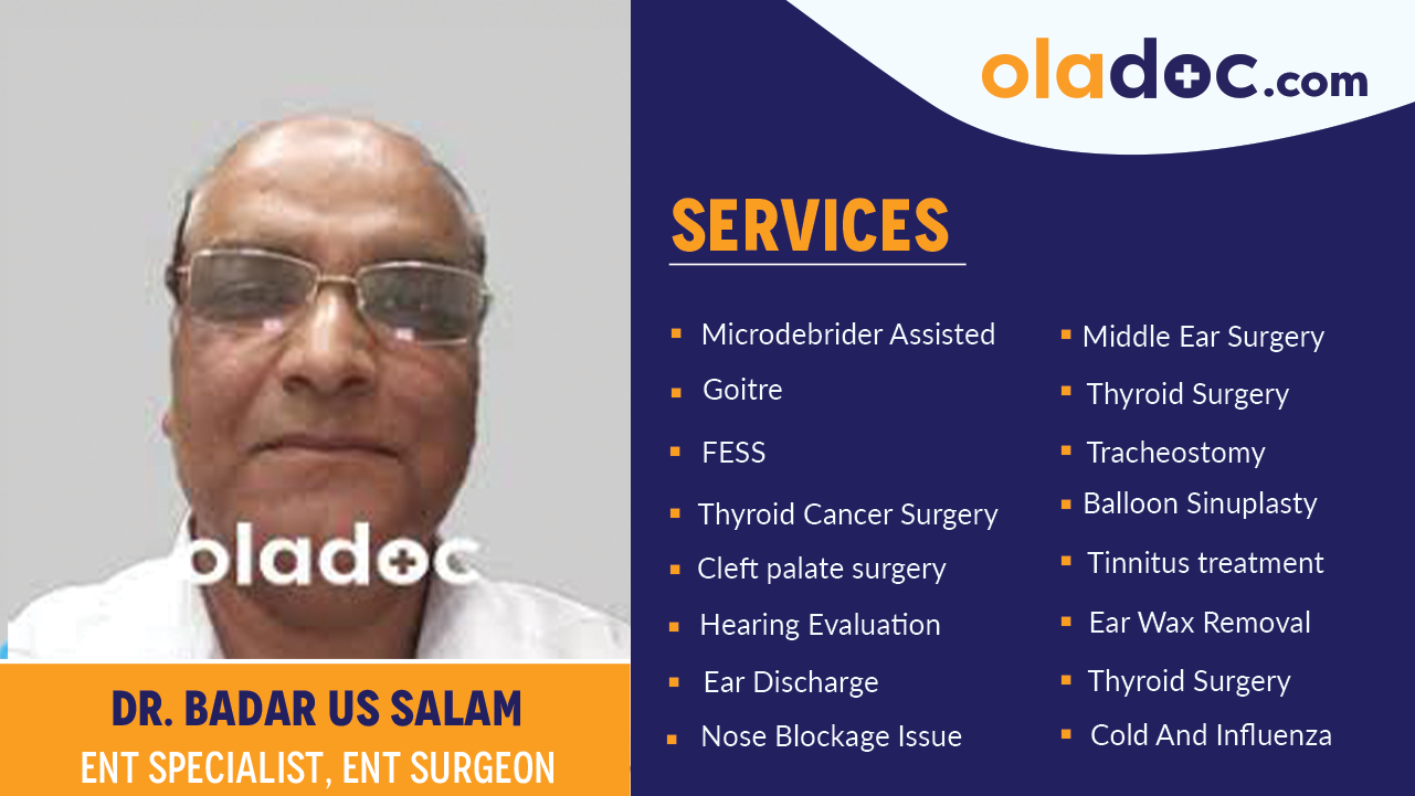 Dr. Badar Us Salam - ENT Specialist Offering Video Consultation ...